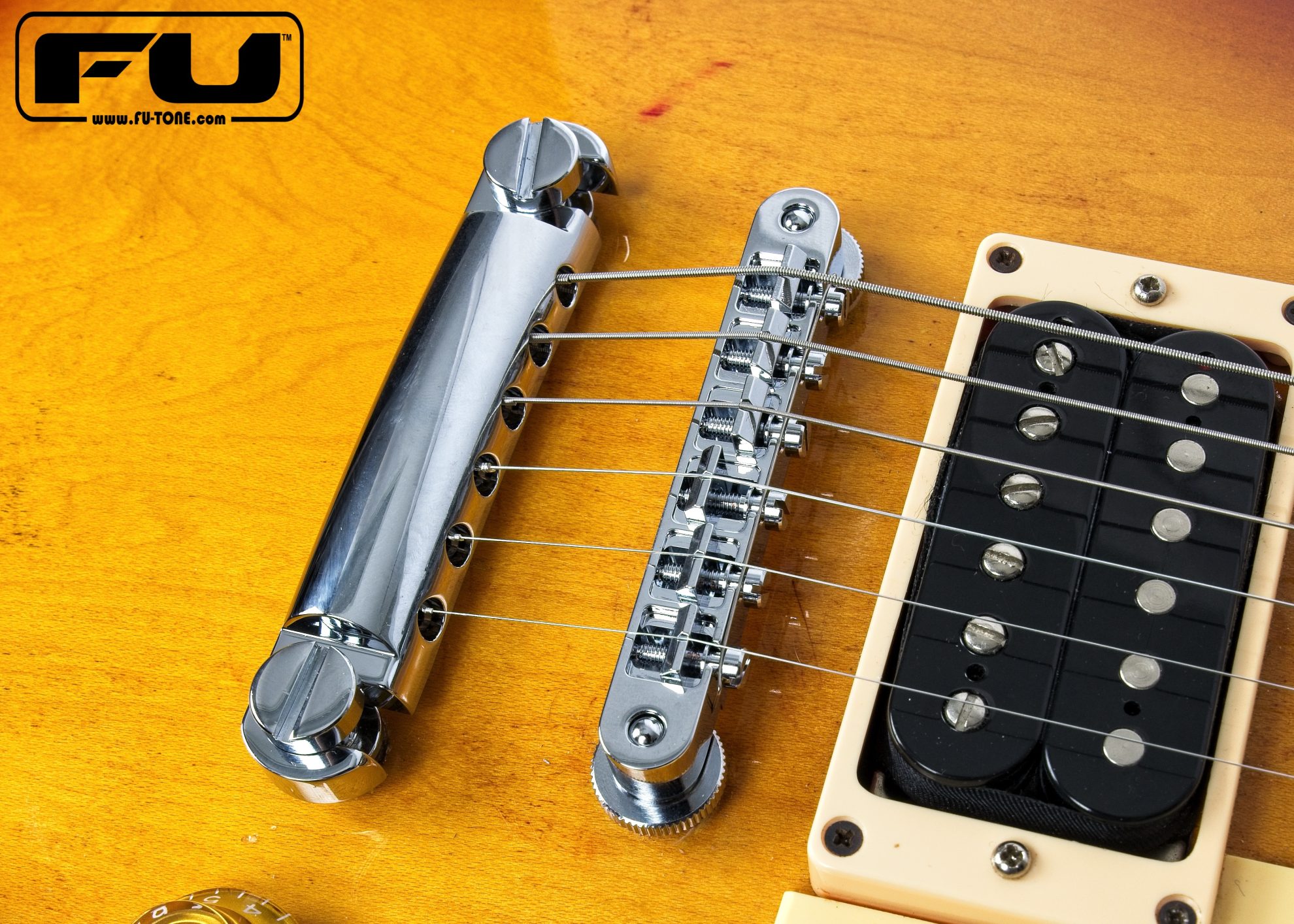 FU-Tone Stop Tail & Tune-O-Matic BRASS Bridge Set - Chrome Plated - FU-Tone